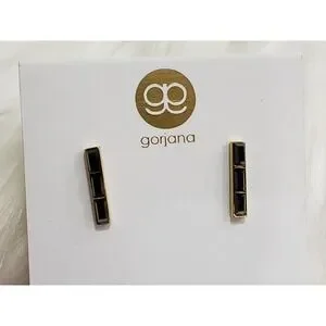 Gorjana | Jewelry | New Gorjana Small Desi Bar Stud Earrings Jet ...